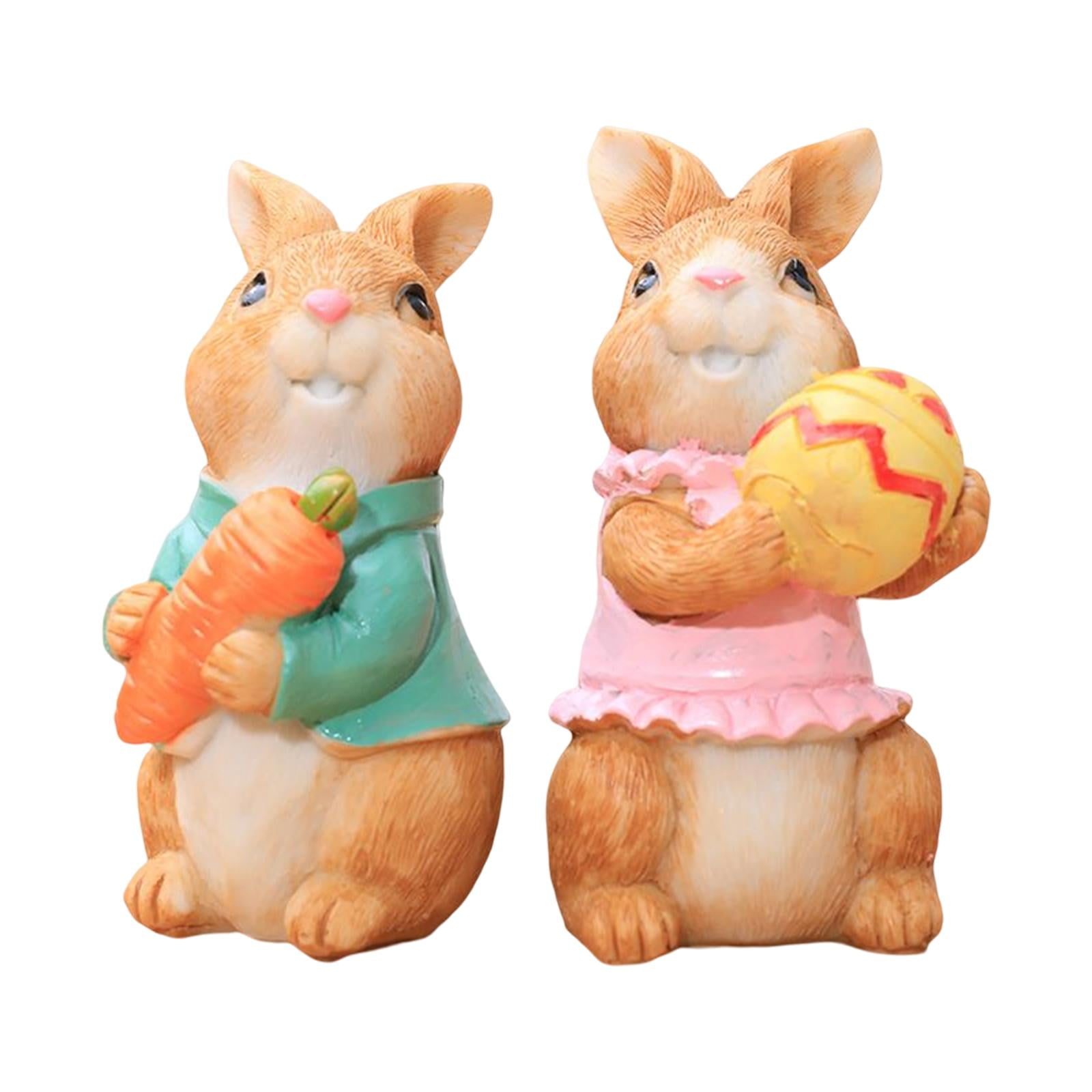 Axioma 2Pcs Easter Statue Bunny Figurine Animal Sculpture Crafts ...