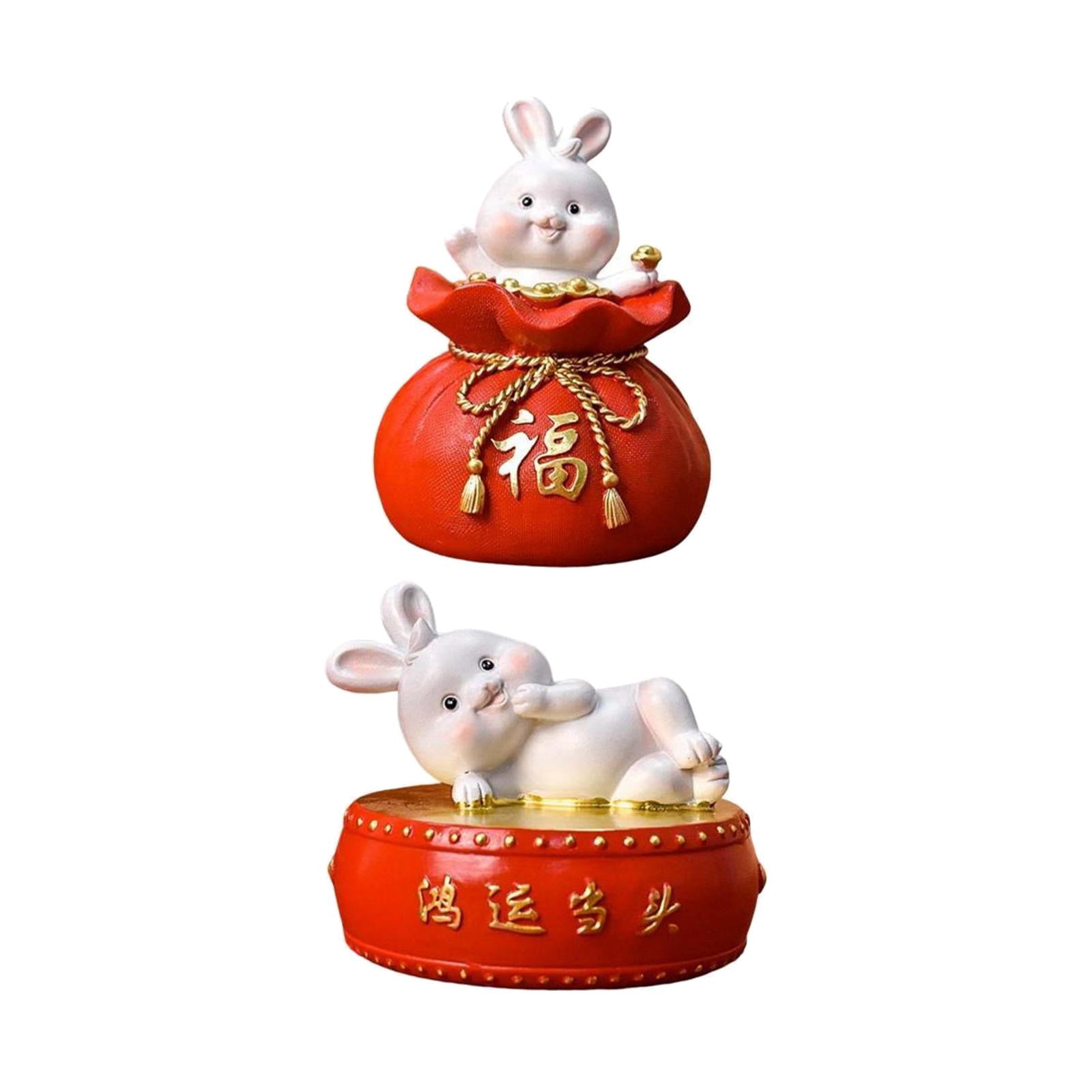 Axioma 2x Rabbit Figurines Crafts Money Boxes Sculptures Table Store ...