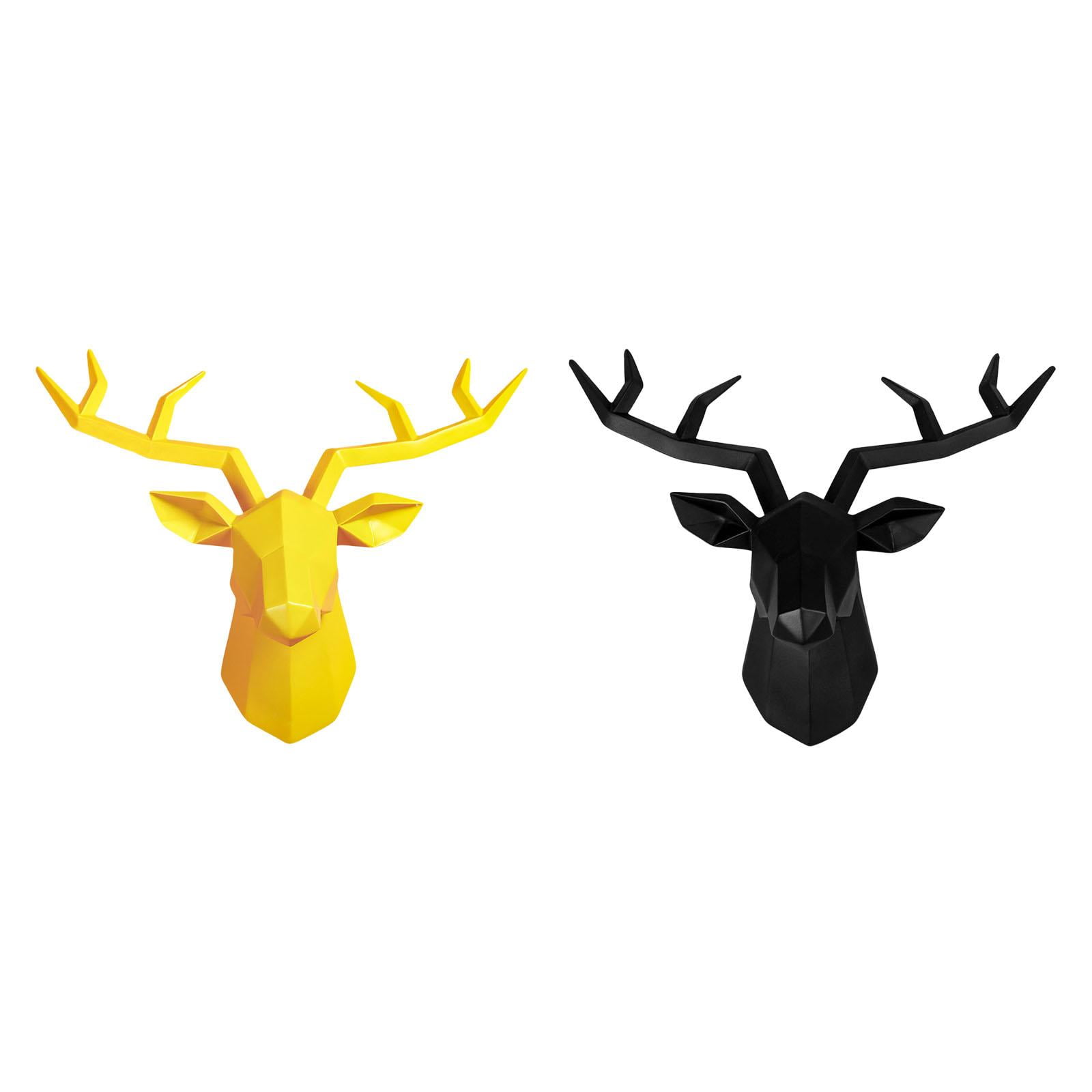 Axioma 2x Resin Deer Head Sculpture Wall Mount Animal Statues Figurines ...