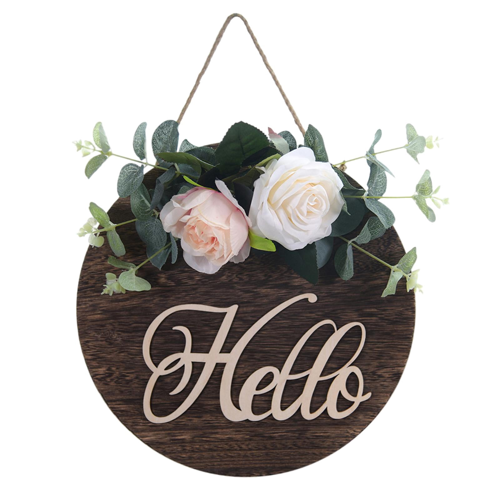 Axioma 30cm Flower Hello Welcome Sign Wreaths Garland Rustic Door ...