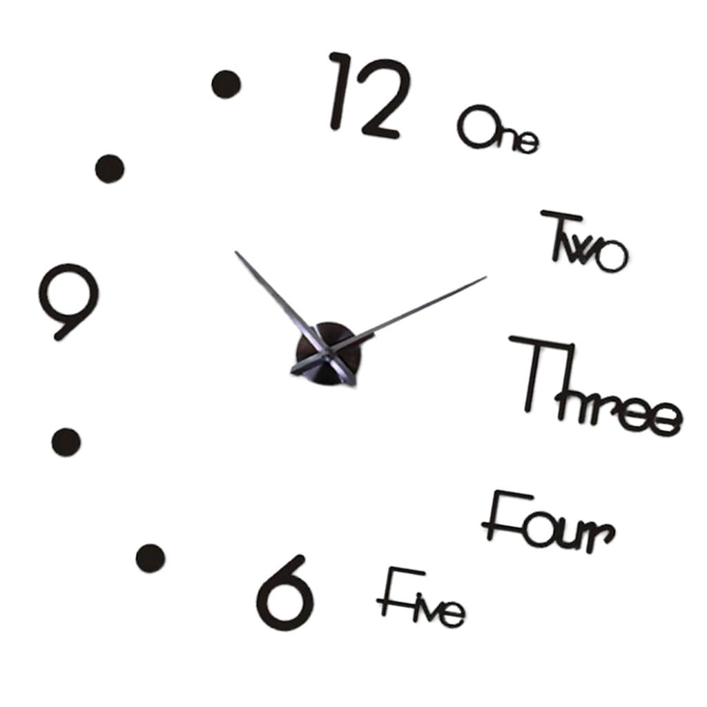 Axioma 3D DIY Wall Clock Creative Design Mirror Surface Wall Decorative ...