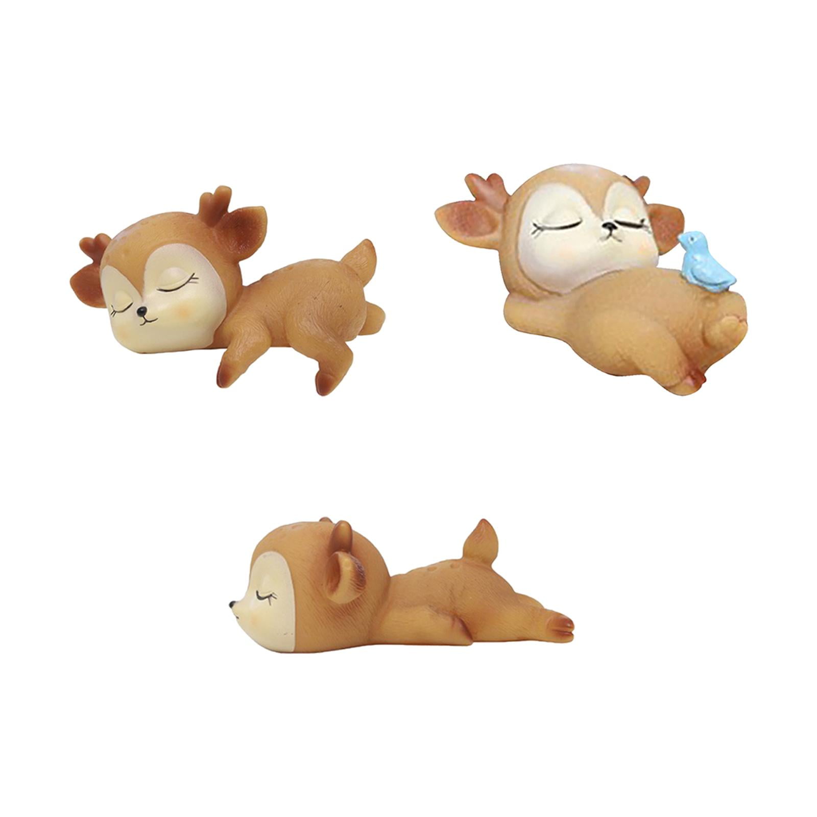 Axioma 3x Adorable Baby Deer Sleeping Figurine Statue Sculpture for ...