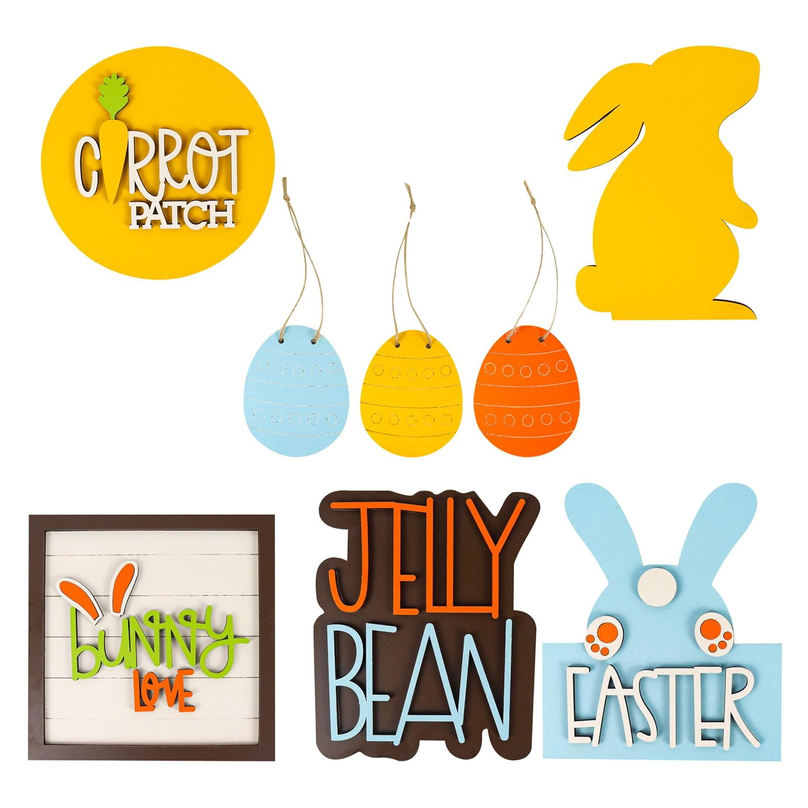 Axioma 8Pcs Cute Easter Bunny Egg Kit Figurine Accessory for Farmhouse ...