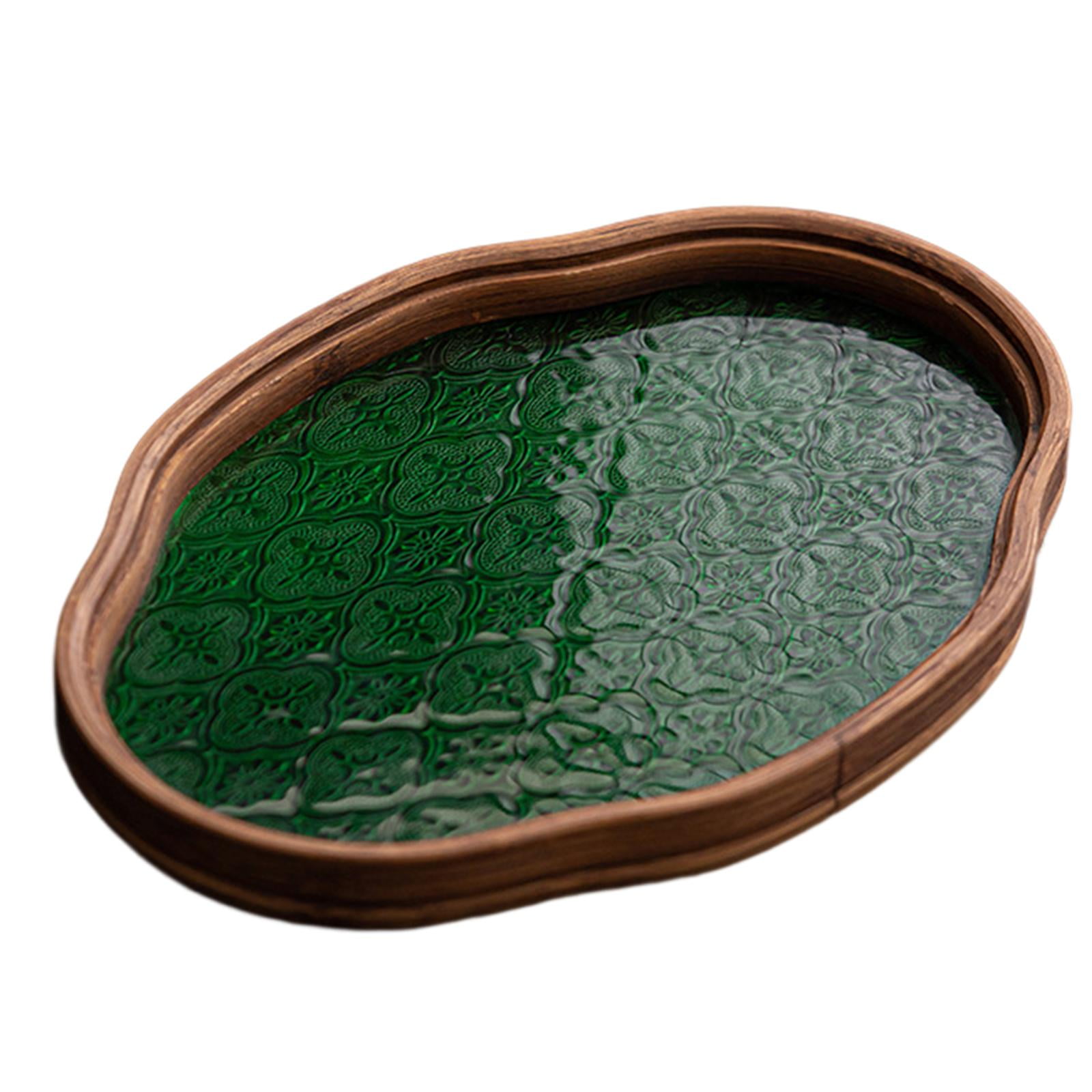 Axioma Begonia Flower Glass Tray Snack Countertop Bread Fruit Desk Tray ...