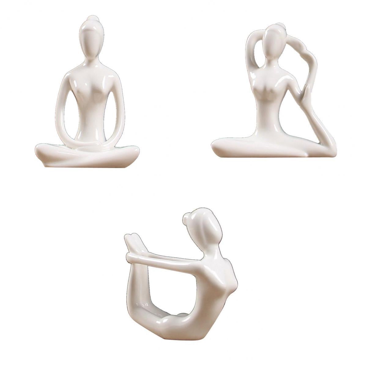 Axioma Set 3pcs Yoga Posture Figurine Tabletop Ornament Statue for Home ...