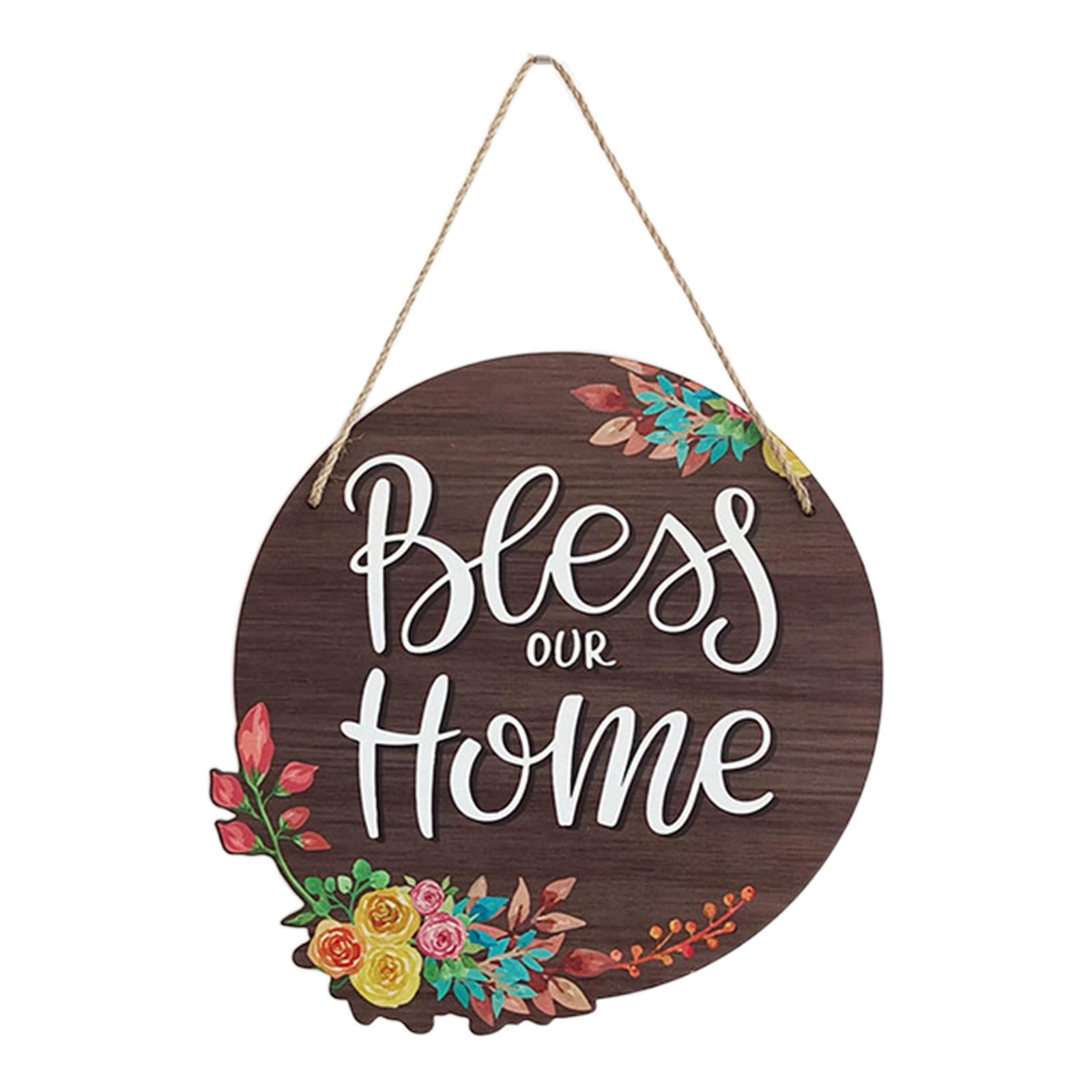 Axioma Welcome Sign Decor Porch Wooden Sign Round Hanging Plaque Spring ...