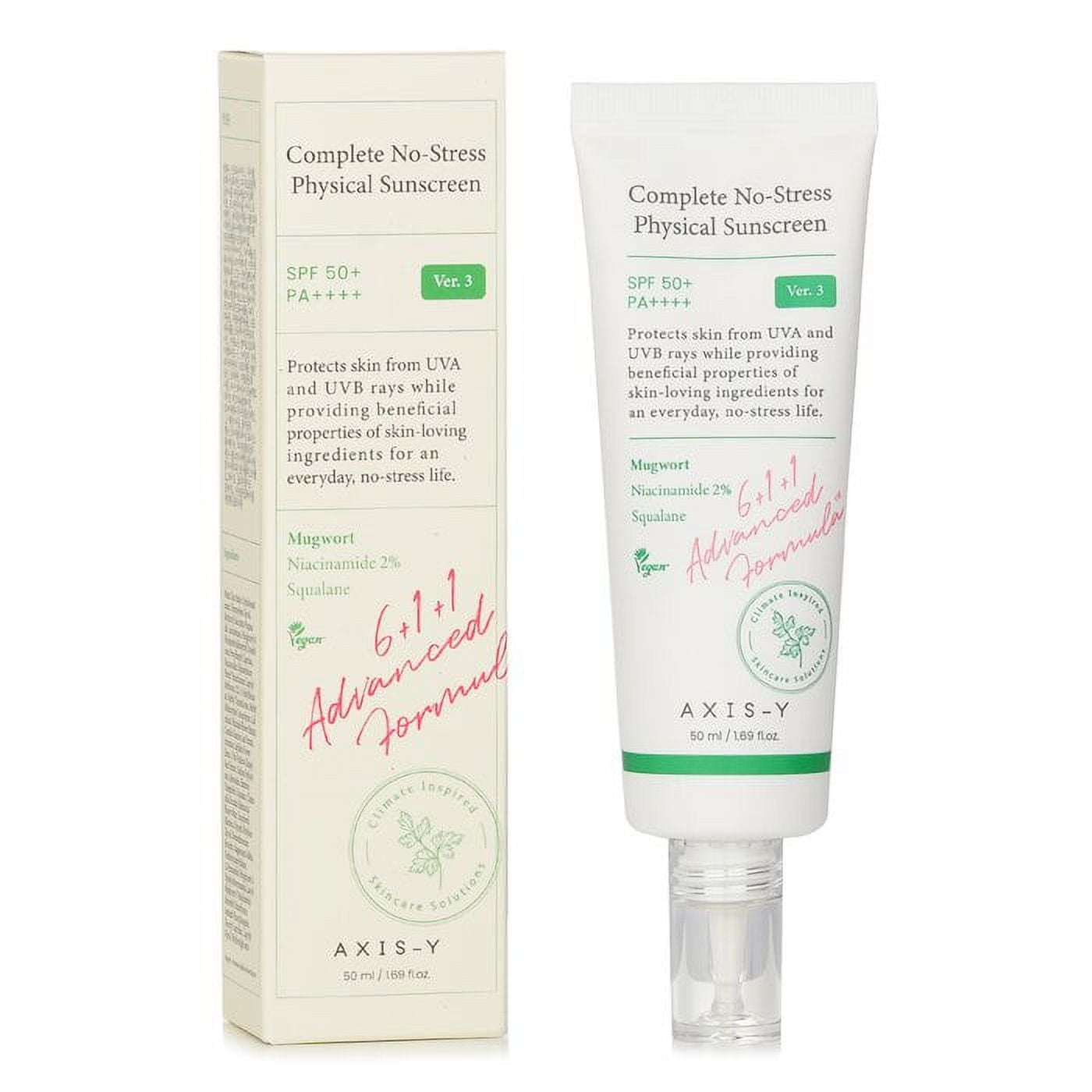 Axis-Y Complete No-Stress Physical Sunscreen, SPF 50+, PA++++, Version ...