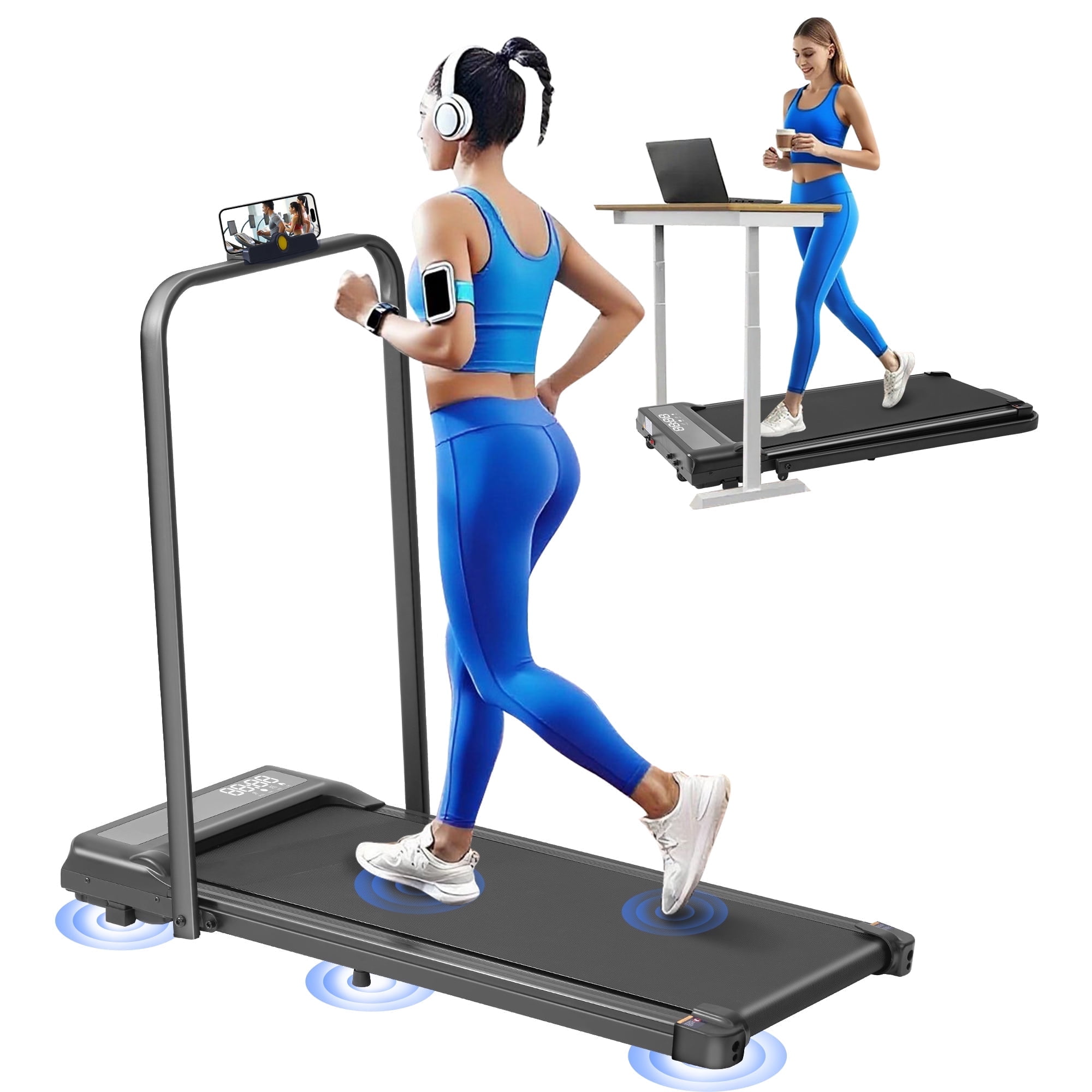 HevGlrm Treadmill for Home,3.0HP Foldable Folding Treadmills Compact ...