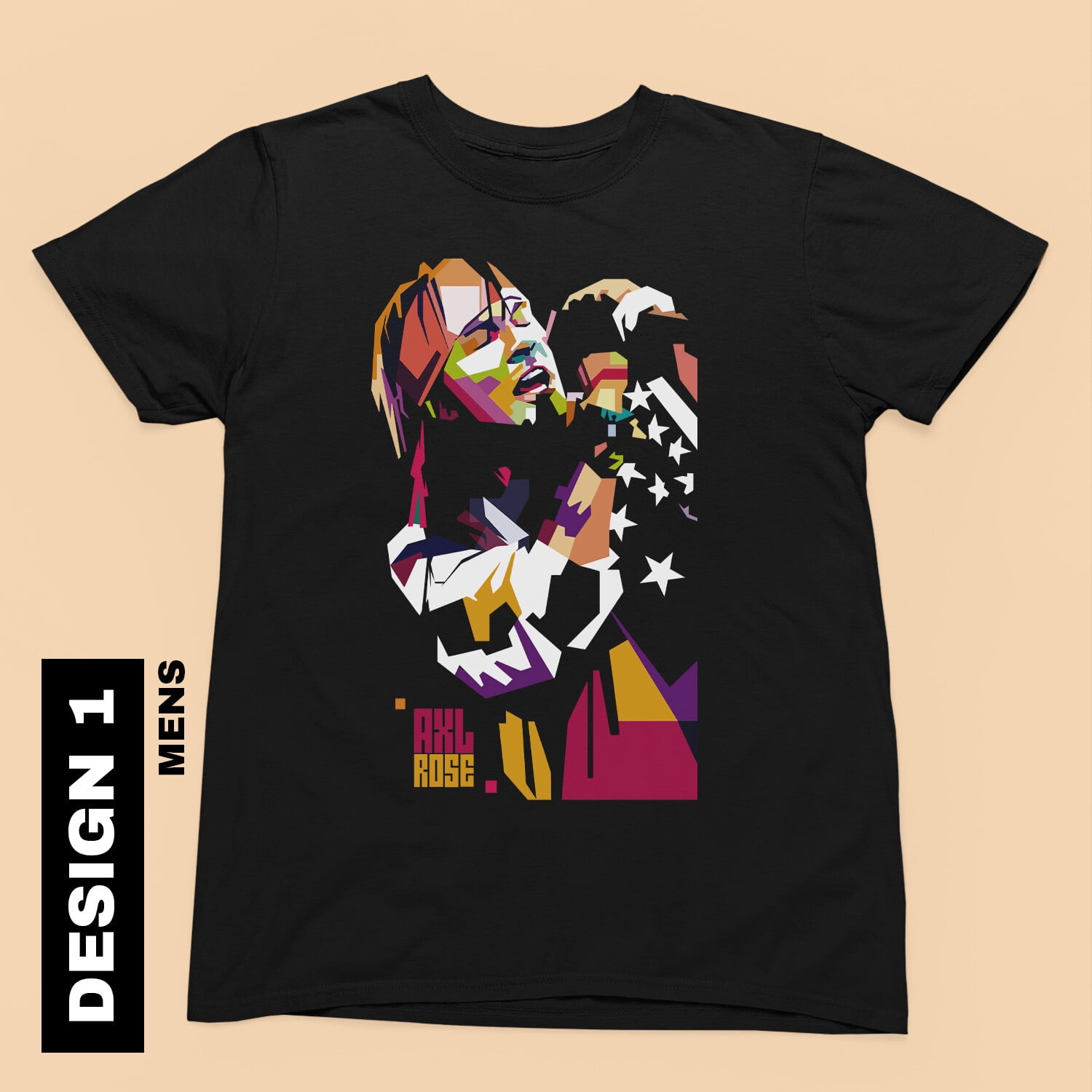 Axl Rose Pop Art Graphic Print Rock Music T-Shirt - Men's & Women's Tee ...