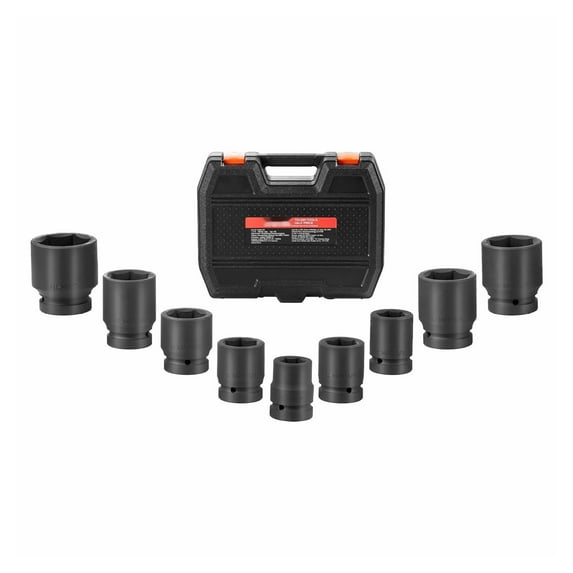 Axle Nut Impact Socket Set 1" Drive 6-Point 9PCS SAE Spindle Nut Socket ...