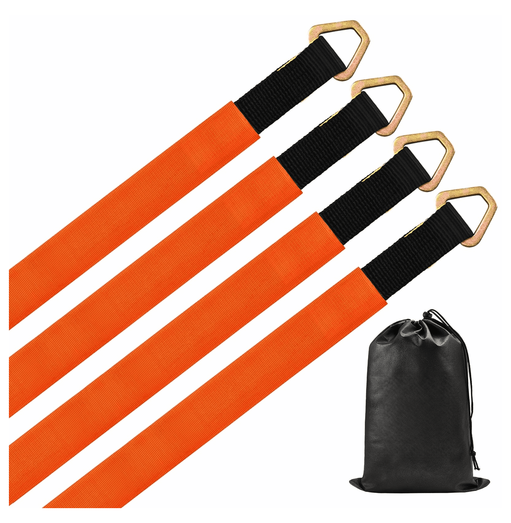 Axle Straps 2in x 3.2ft - 4 Pack D Ring Tie Down Straps for Trailers ...