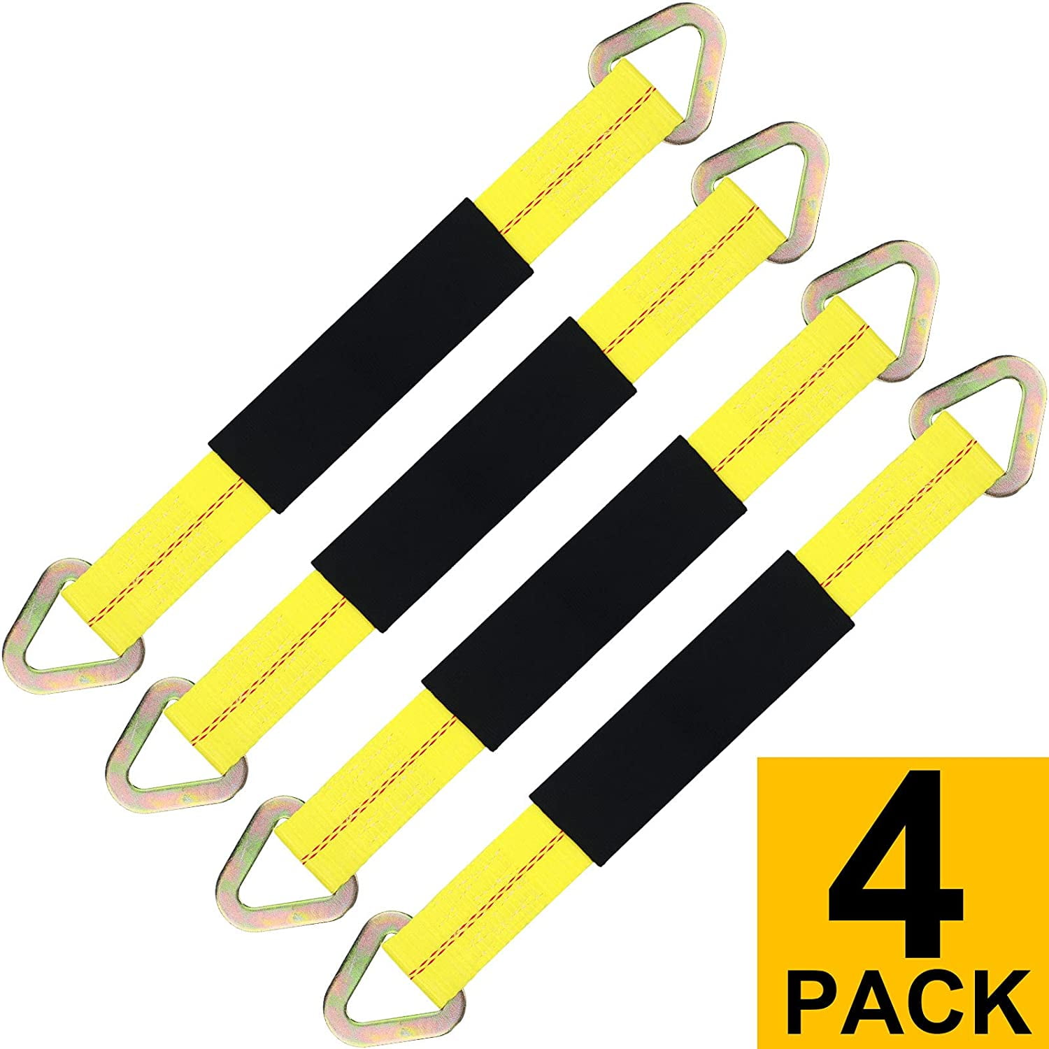 Axle Straps-4 Pk 24"x 2"Robbor Premium Car Axle Straps with D-Ring and ...