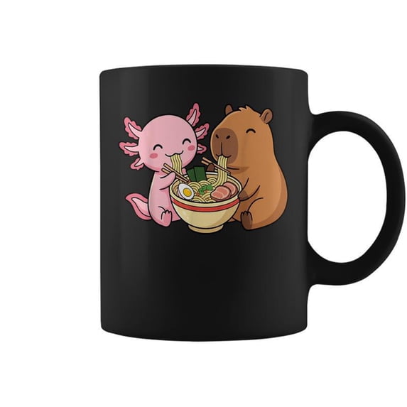 Axolotl And Capybara Eating Ramen Coffee Mugs - Walmart.com