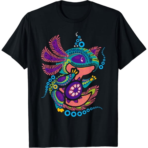 Axolotl Art Aztec Mexican Salamander Mexico Cinco De Mayo T-Shirt ...
