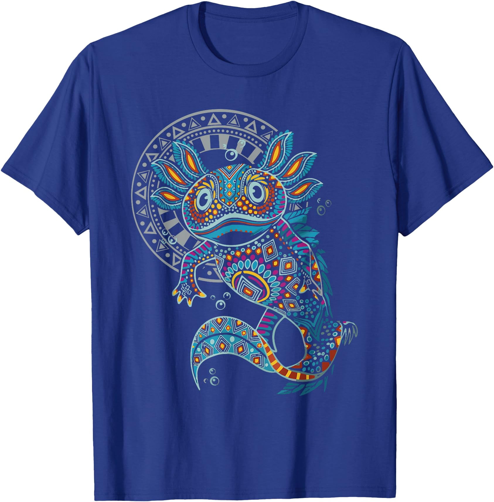 Axolotl Art Aztec Mexico Mexican Softstyle Unisex T-Shirt,Royal Blue ...