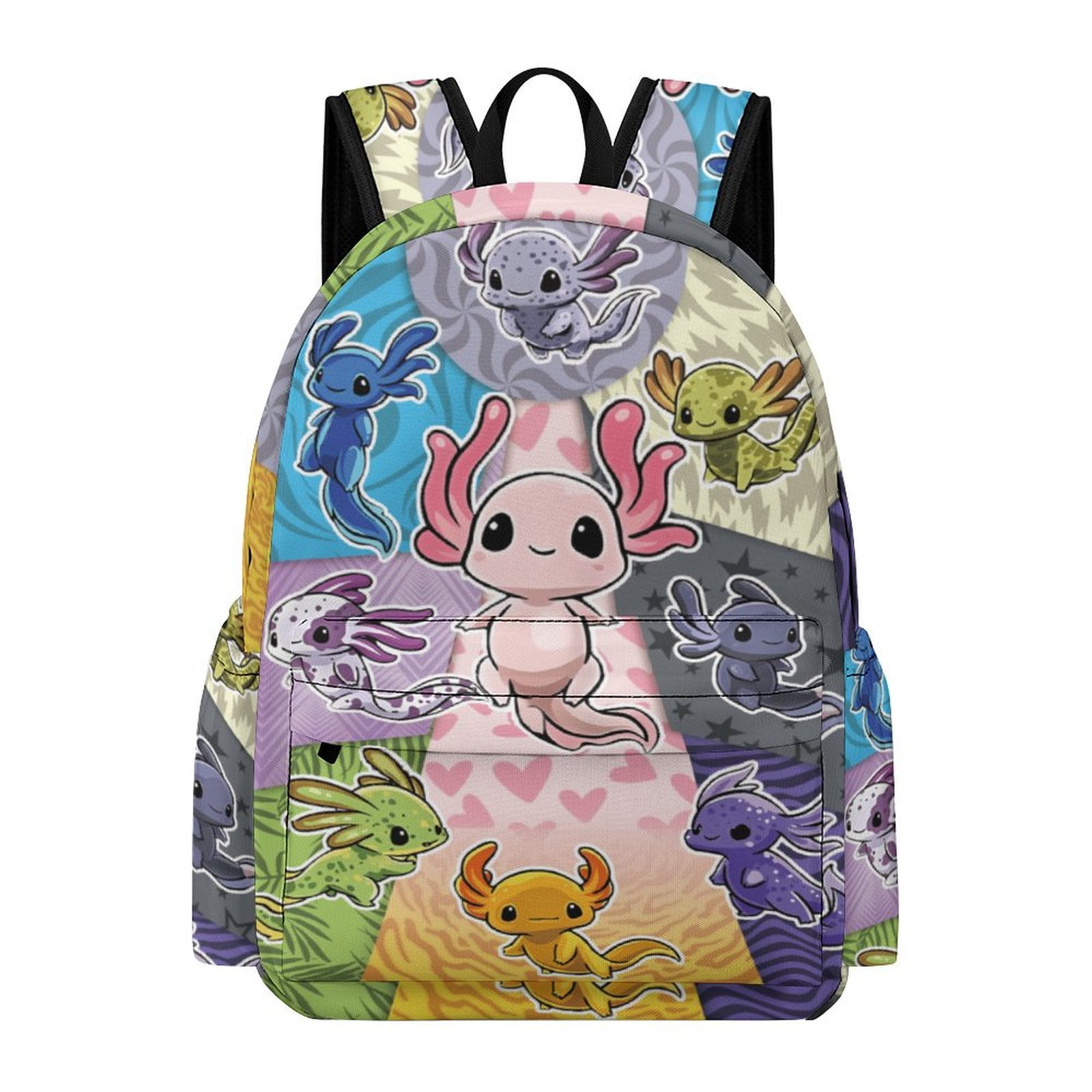Axolotl Backpack 17 Inch Cartoon Axolotl Backpack Large Capacity Daily ...