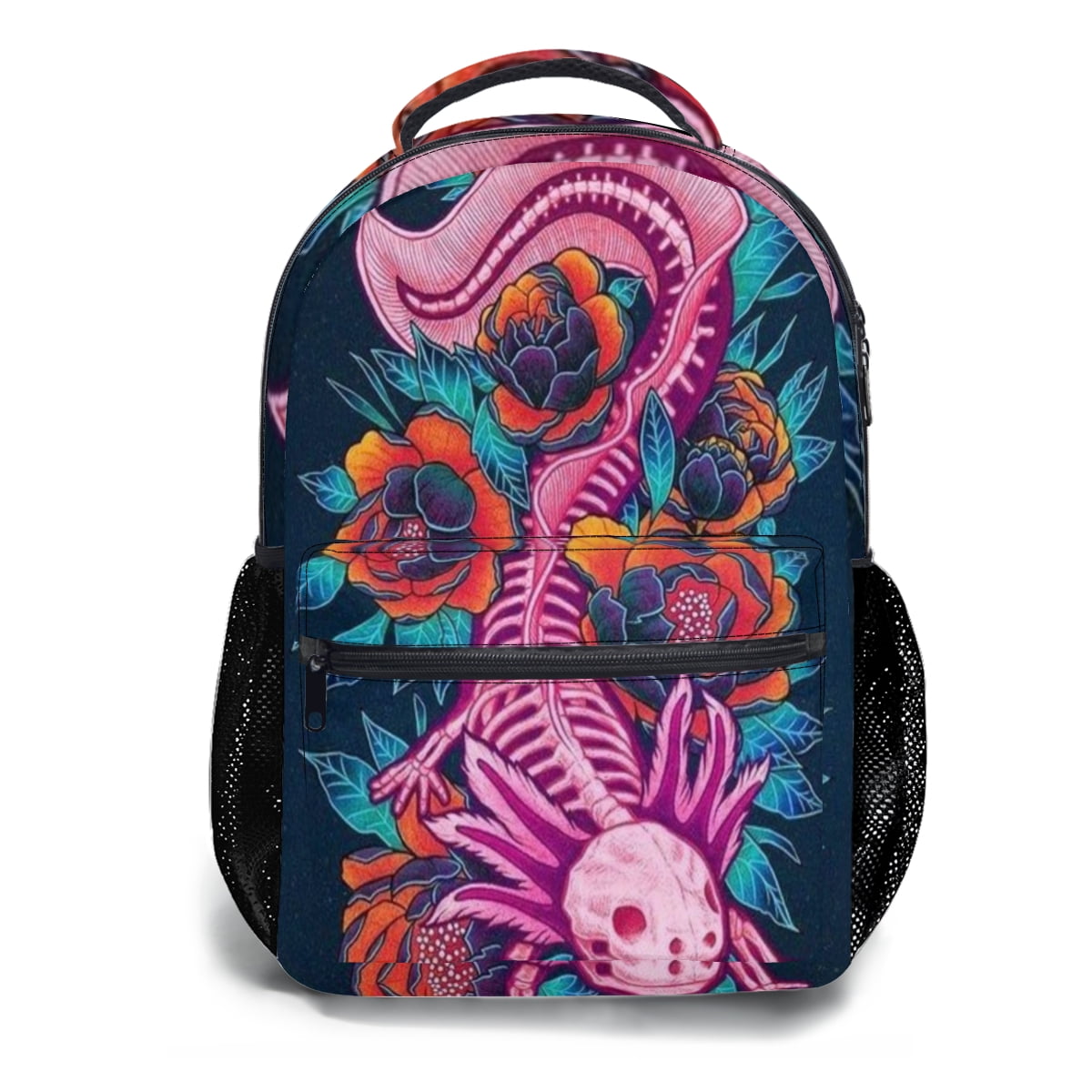 Axolotl Backpack 17 inch Cartoon Axolotl Backpack Large Capacity ...
