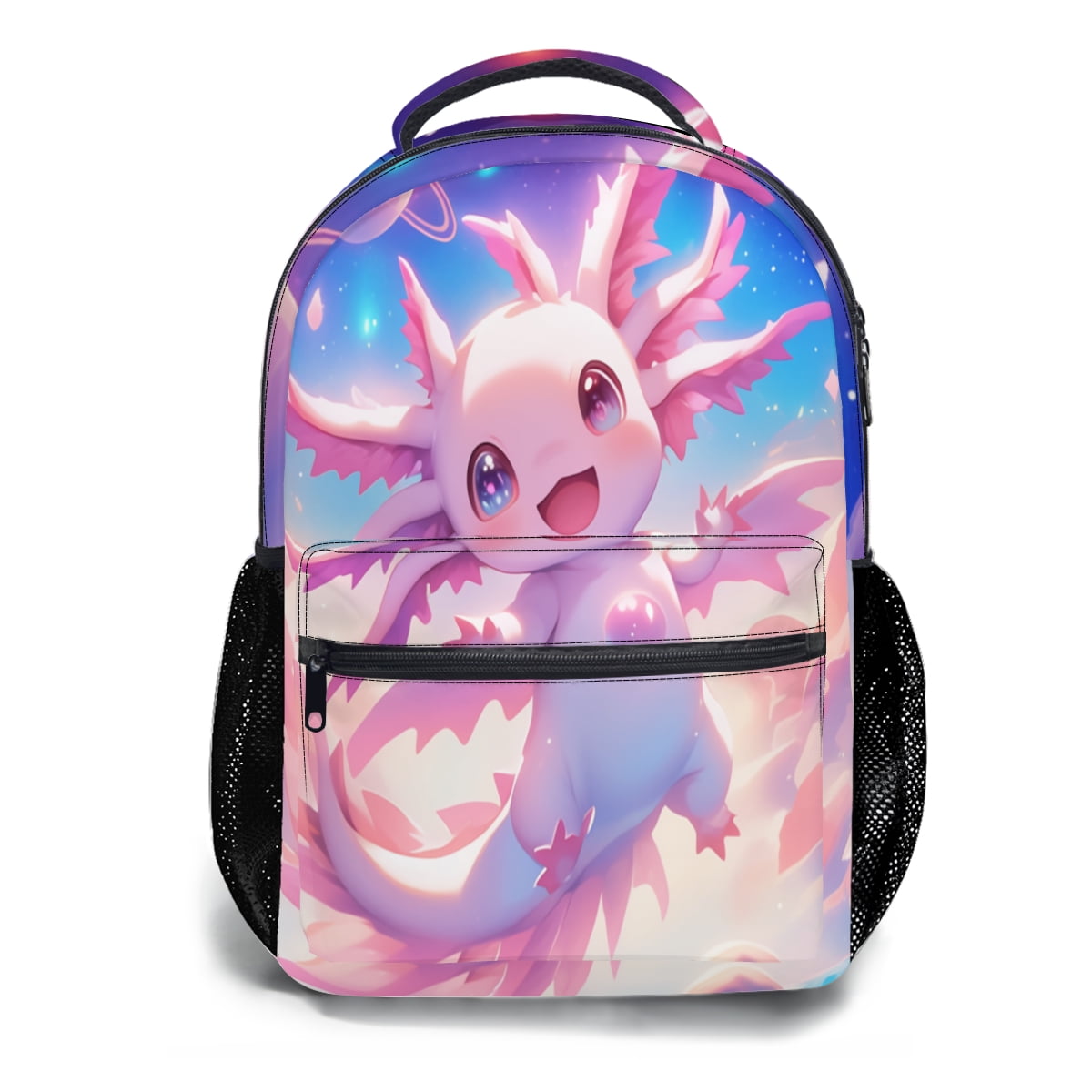 Axolotl Backpack 17 inch Cartoon Axolotl Backpack Large Capacity ...