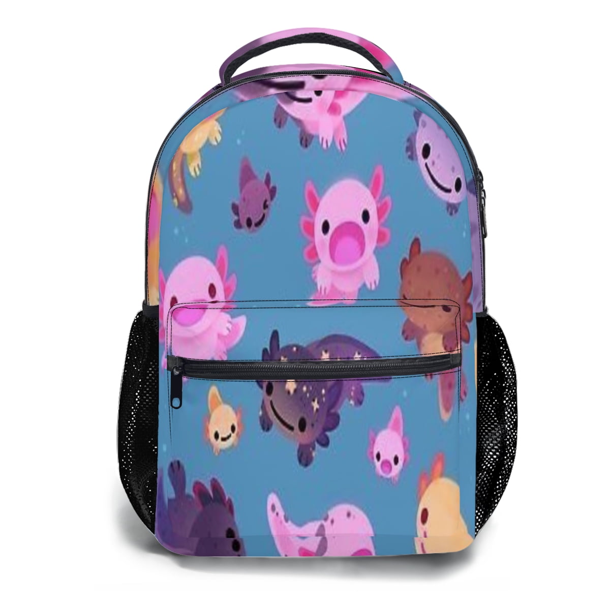 Axolotl Backpack 17 inch Cartoon Axolotl Backpack Large Capacity ...
