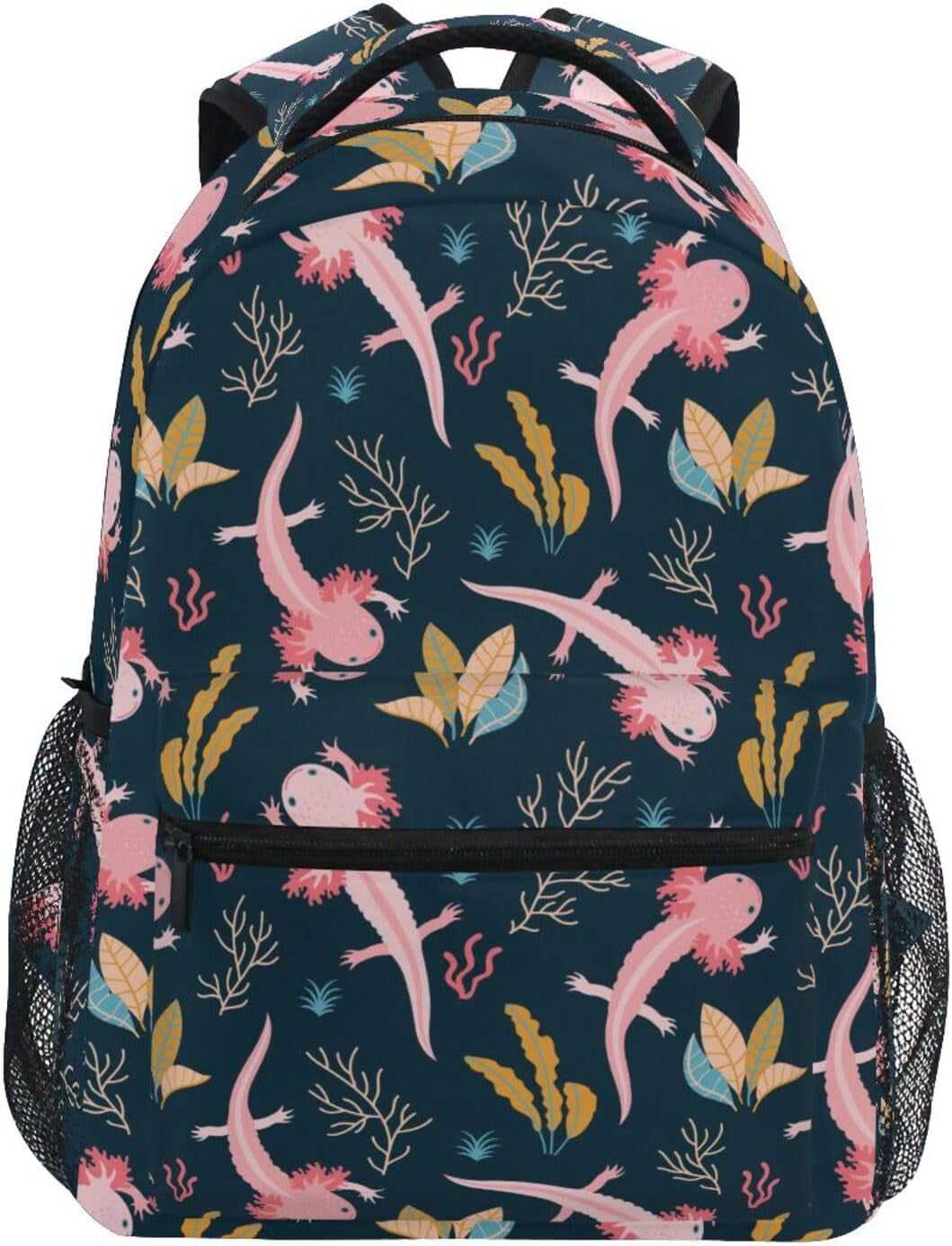 Axolotl Backpack, Waterproof Bookbag Axolotl Theme Daypacks for Travel ...