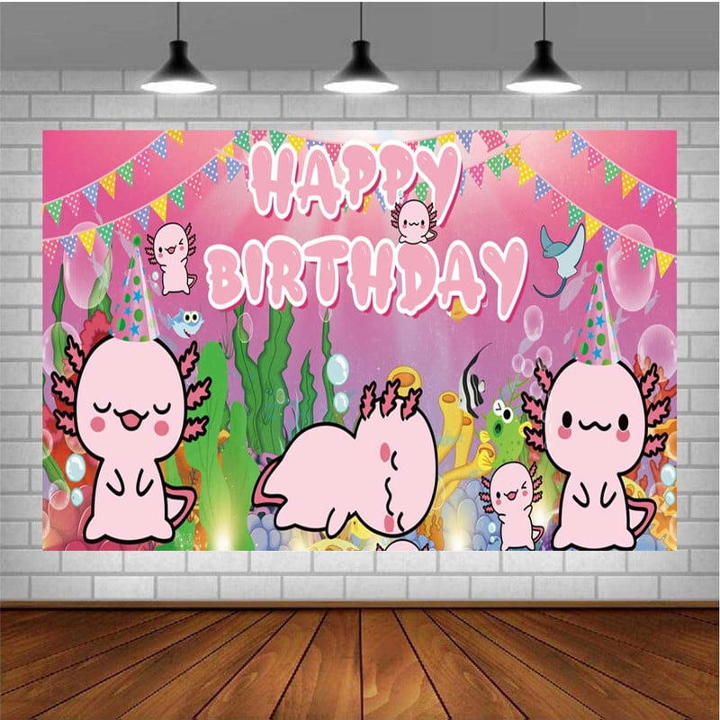 Axolotl Banner Poster Wall Decor Birthday Backdrop Background Party ...