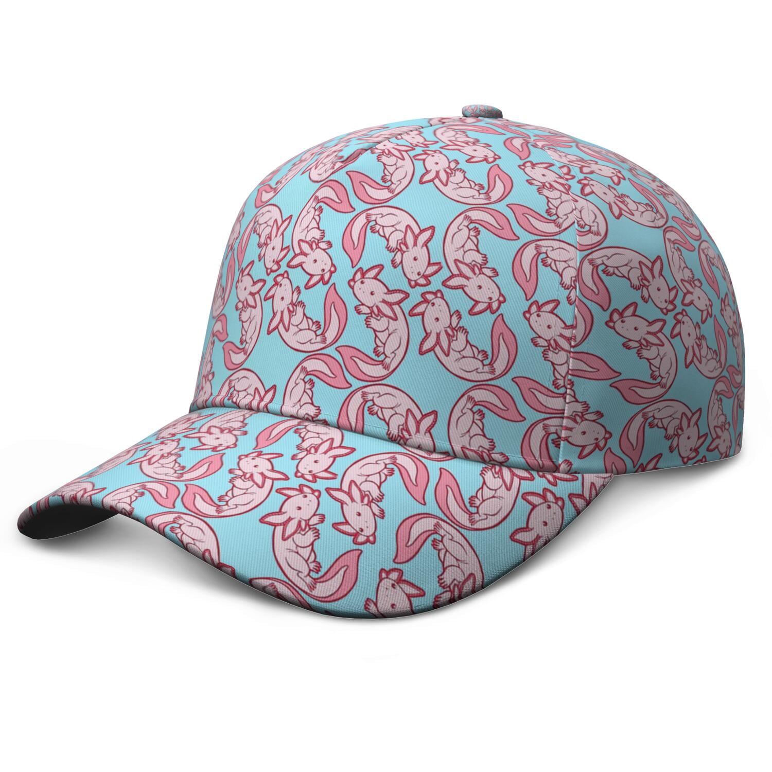 Axolotl Baseball Cap - Kawaii Cute Cartoon Mythical Creature Dad Hat ...
