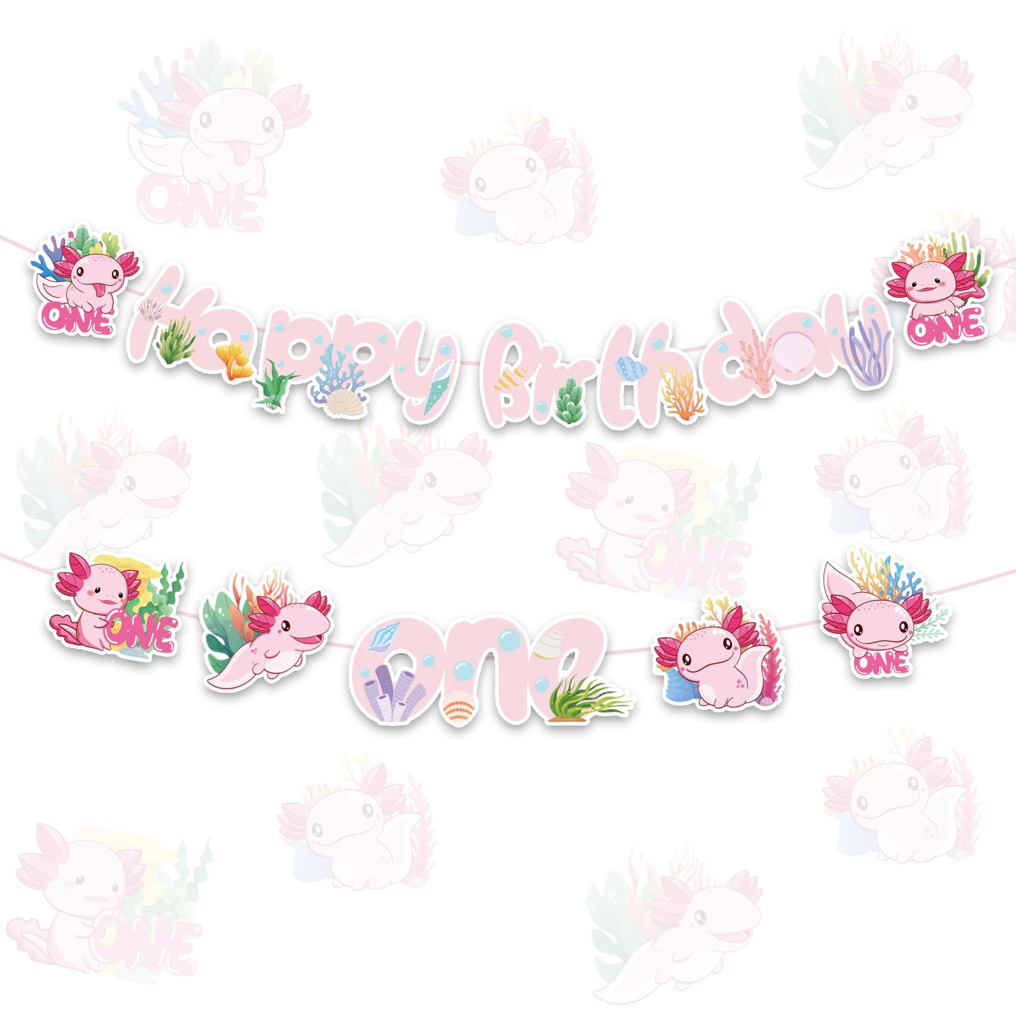 Axolotl Birthday Decorations Axolotl First Birthday Banner Axolotl ...