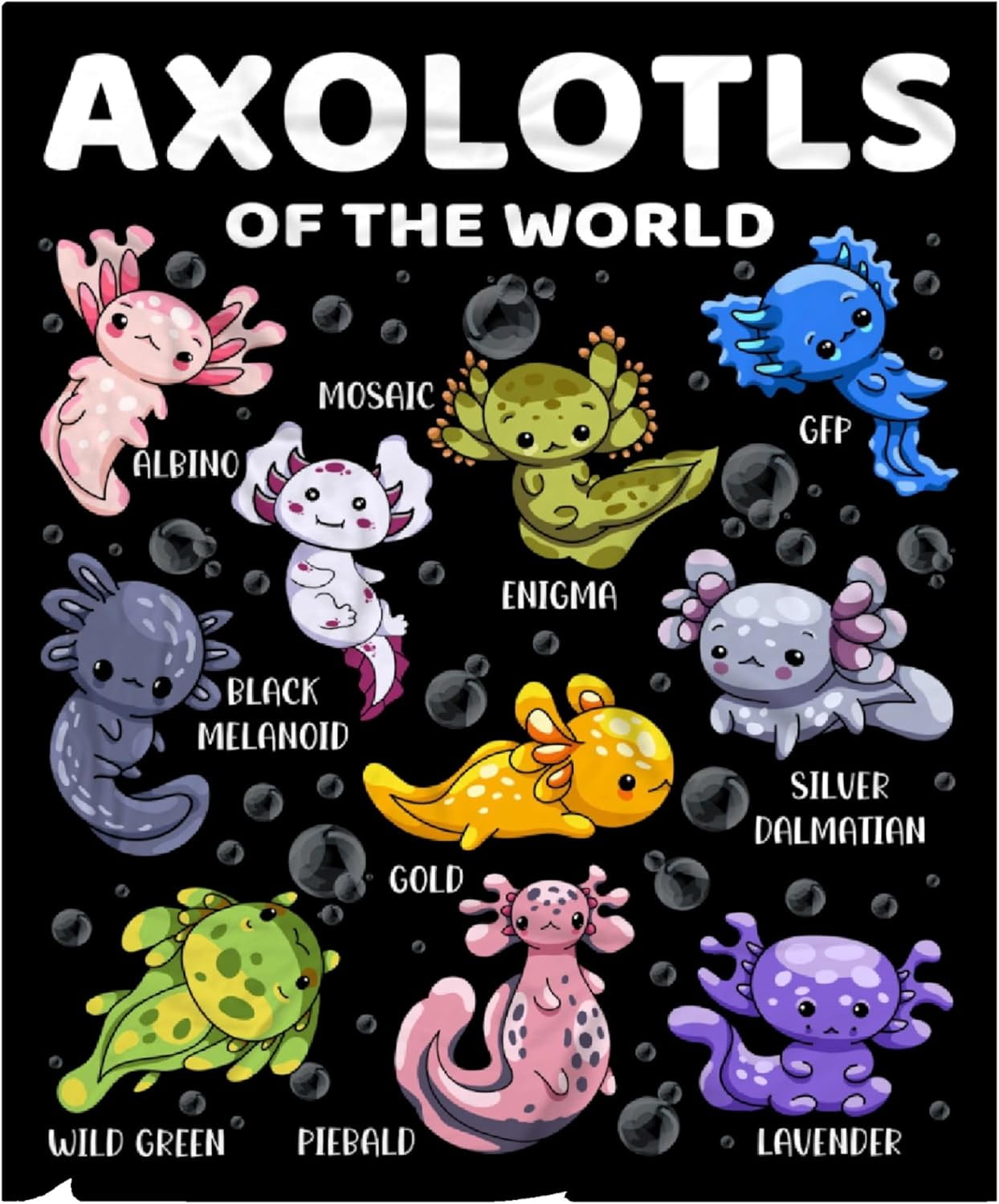 Axolotl Blanket - Cute Axolotl Plush Gifts for Girls Boys Kids Axolotl ...