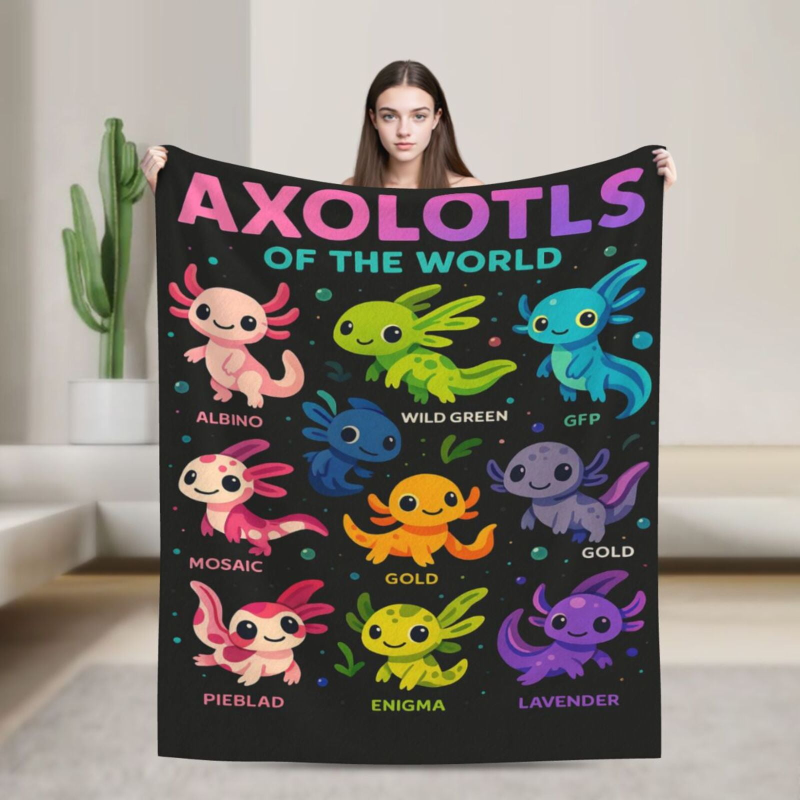 Axolotl Blanket - Cute Axolotl Plush Gifts for Girls Boys Kids Axolotl ...
