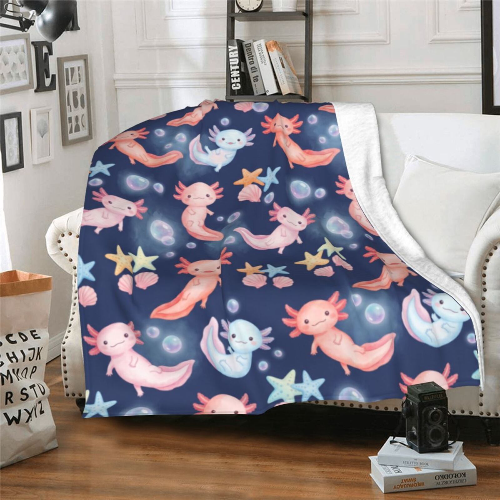 Axolotl Blanket Gifts Axolotl Lovers Sea Shell Friends Family Birthday ...