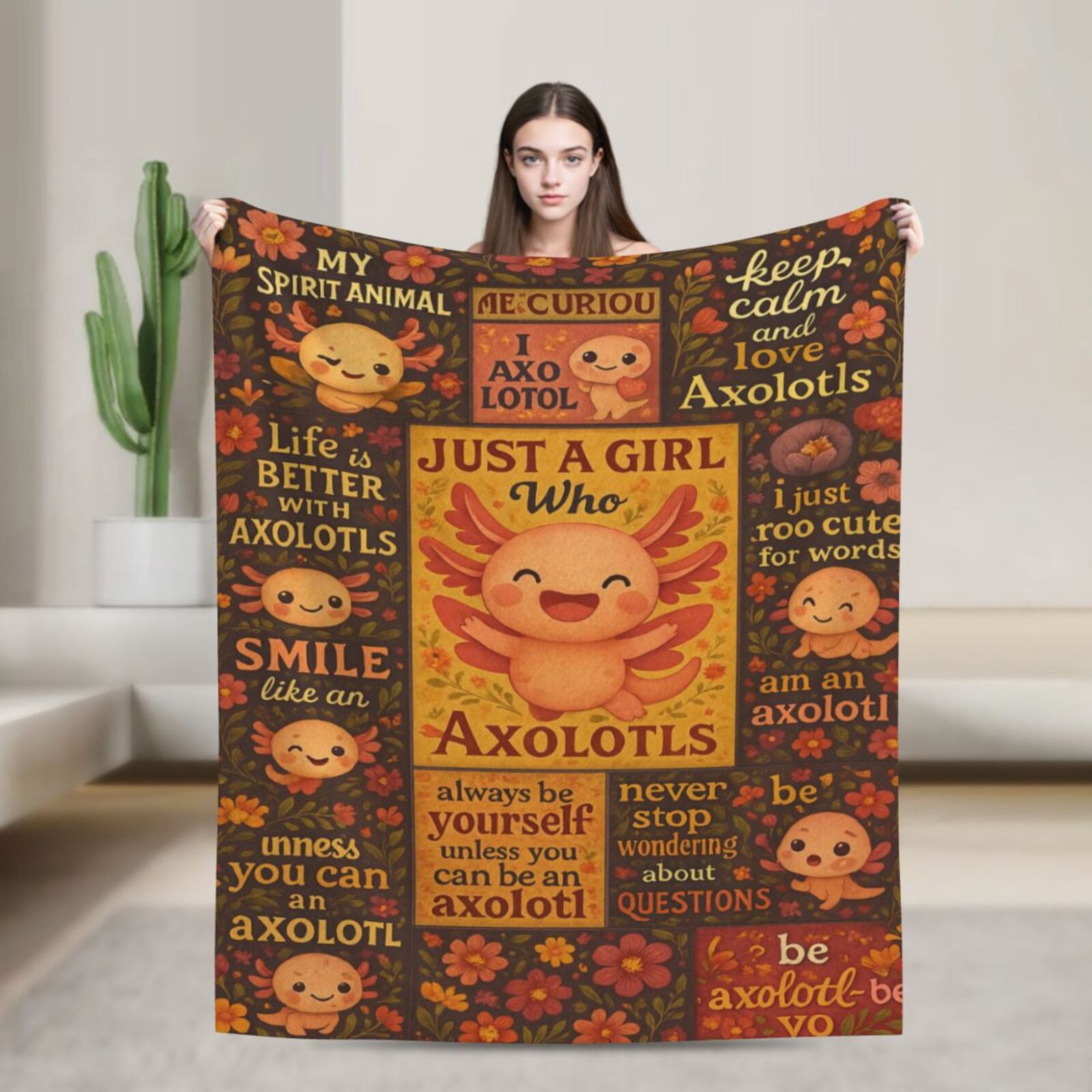 Axolotl Blanket Gifts for Axolotl Lovers, Axolotls Gift for Girls, Just ...