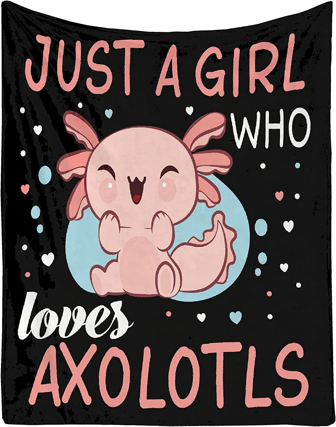 Axolotl Blanket Just Girl Loves Axolotls Blanket Soft Blankets and ...