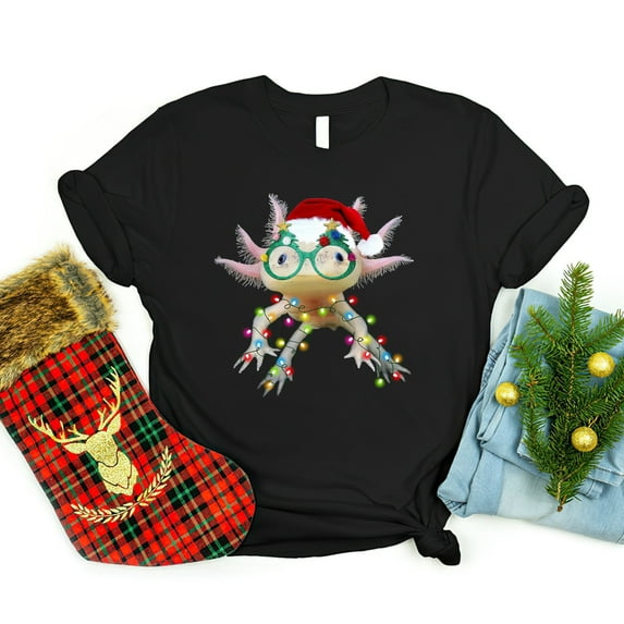 Axolotl Christmas Shirt, Cute Axolotl Shirt, Axolotl Christmas Light ...