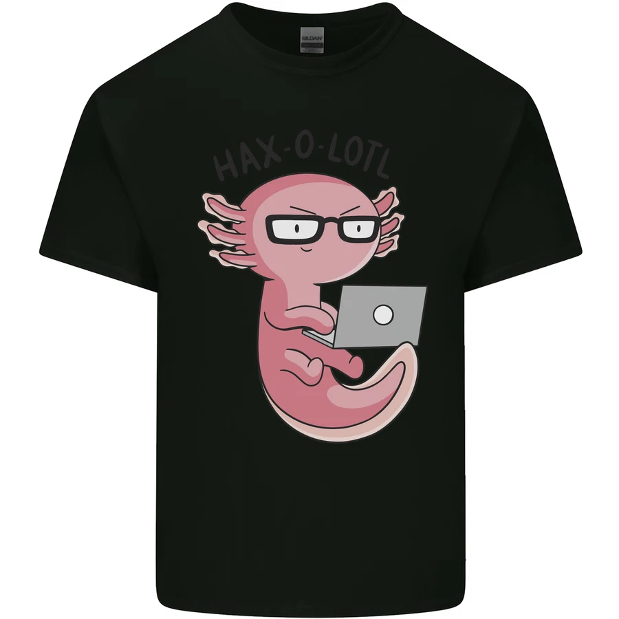Axolotl Computer Hacking Axolotl Animal Technology Light Cotton Tee ...