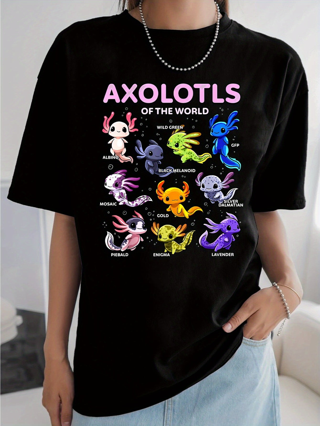 Axolotl Cute Axolotls Animals of The World Herpetology Printed Casual ...