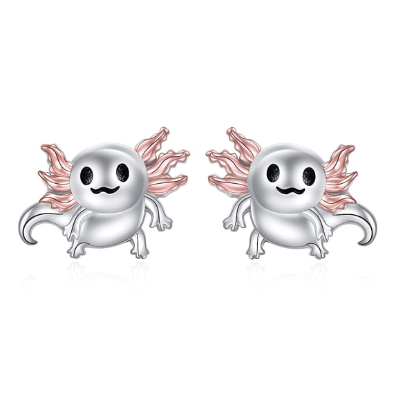 Axolotl Earrings S925 Sterling Silver Sea Creature Axolotl Stud ...