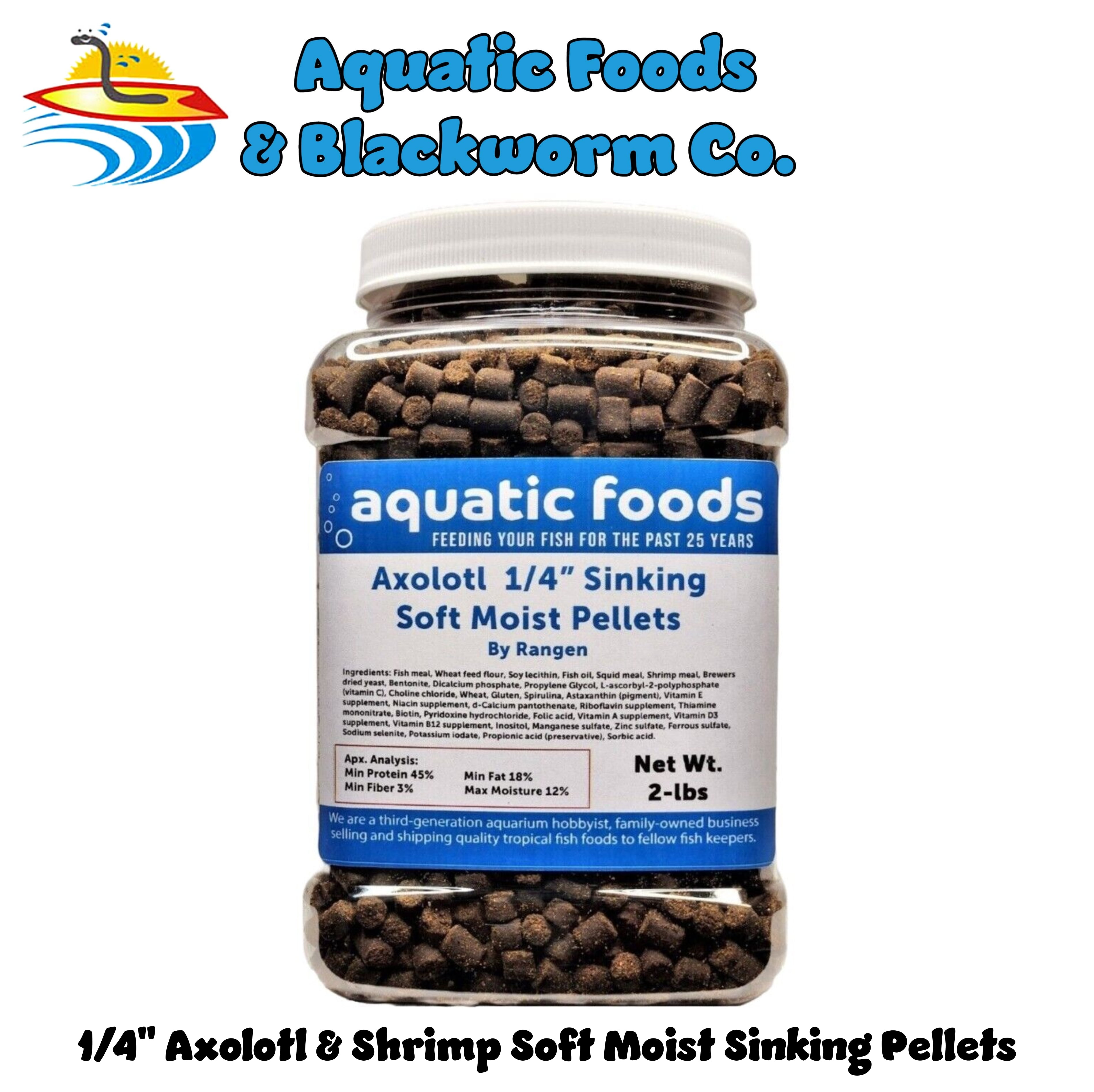 Axolotl Food 1/4" Soft Moist Sinking Rangen Salmon Pellets for Adult ...