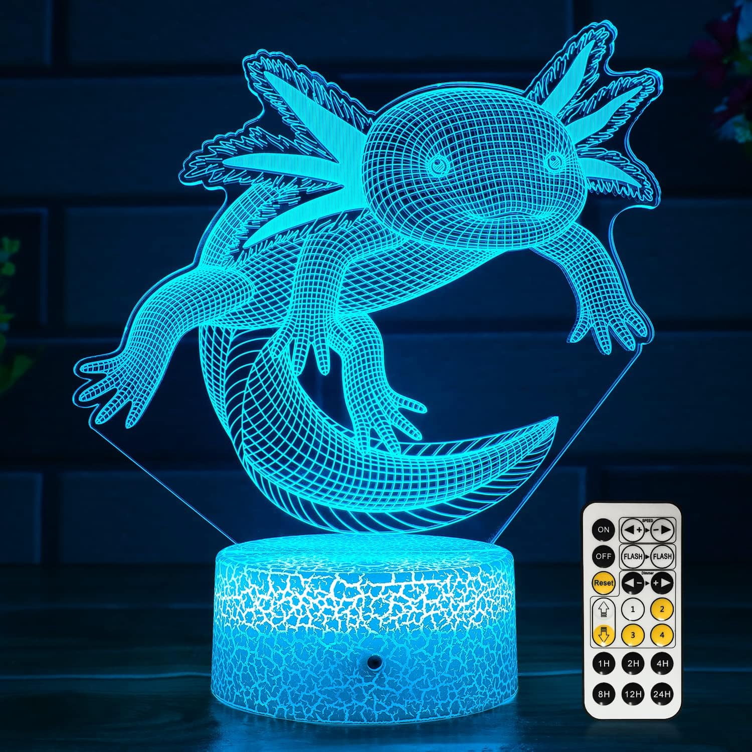 Axolotl Gifts Night Light for Kids, Axolotl Lamp with Touch and Remote ...