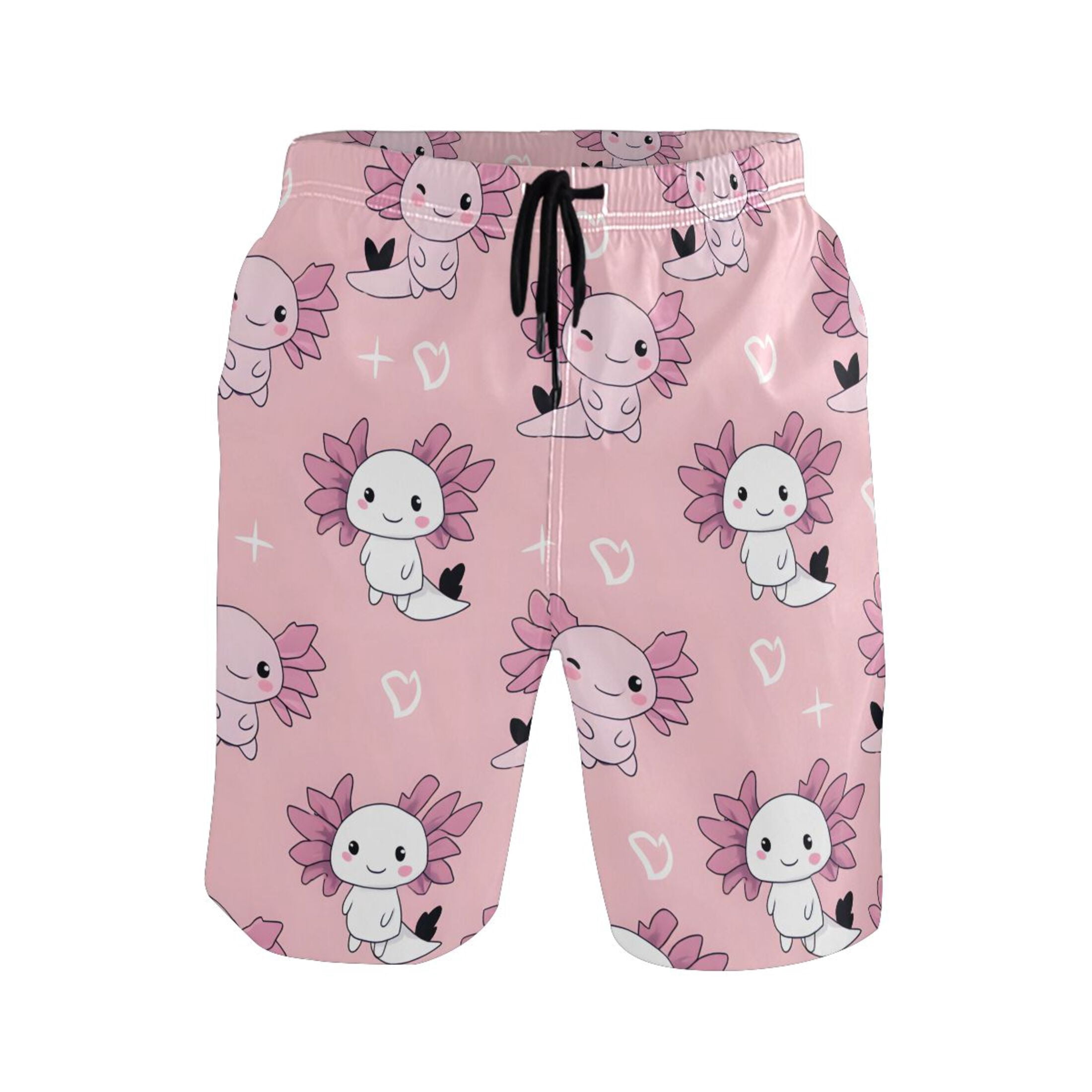 Axolotl Heart Pattern Mens Swim Trunks Quick Dry Board Shorts ...