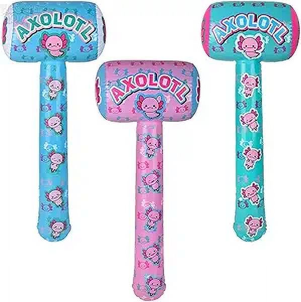 Axolotl Inflatable Mallets | 3 Pack | 37 Inch | Inflate Decorations and ...