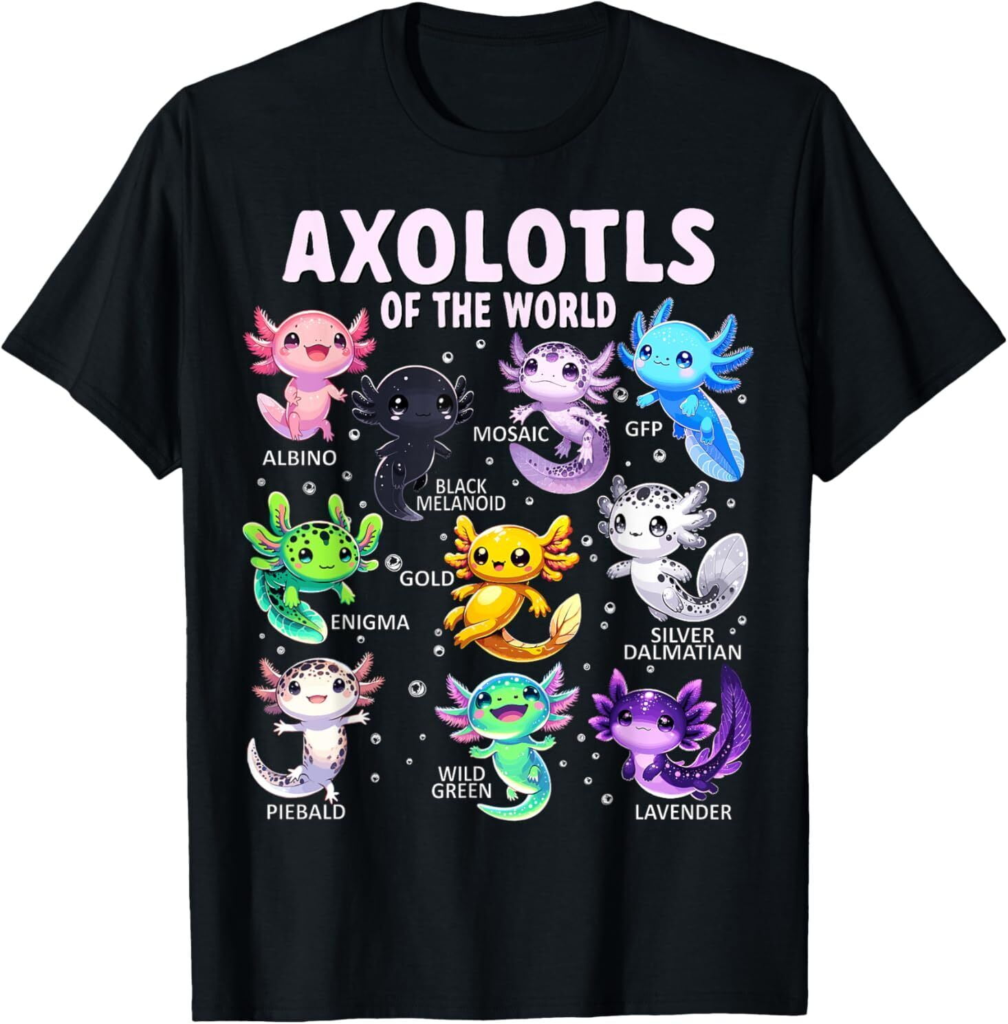 Axolotl Kawaii Axolotls of the World Axolotl Animals T-Shirt - Walmart.com