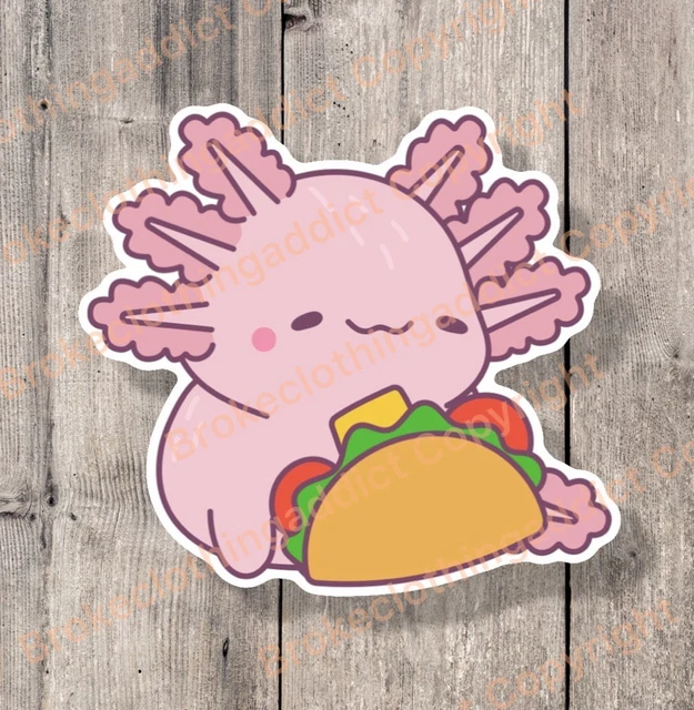Axolotl Kawaii Snacks Vinyl Laptop Sticker Water Bottle Sticker Hard ...