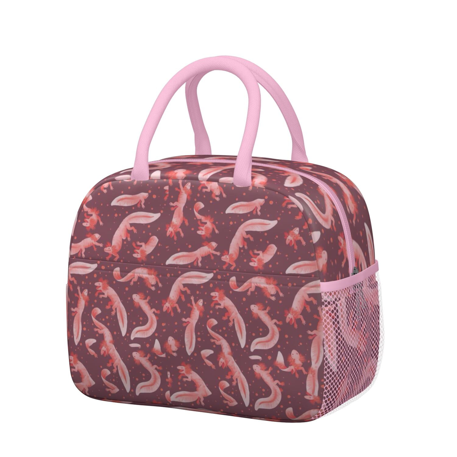 Axolotl Lunch Bag Kawaii Cute Cartoon Insulated Lunch Tote for Women ...