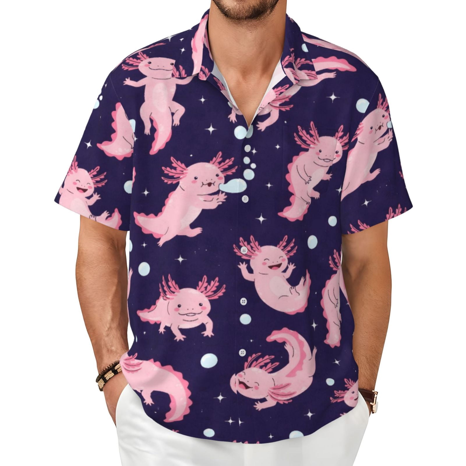 Axolotl Men'S Short-Sleeved Shirts with All-Over Prints for Indoor and ...