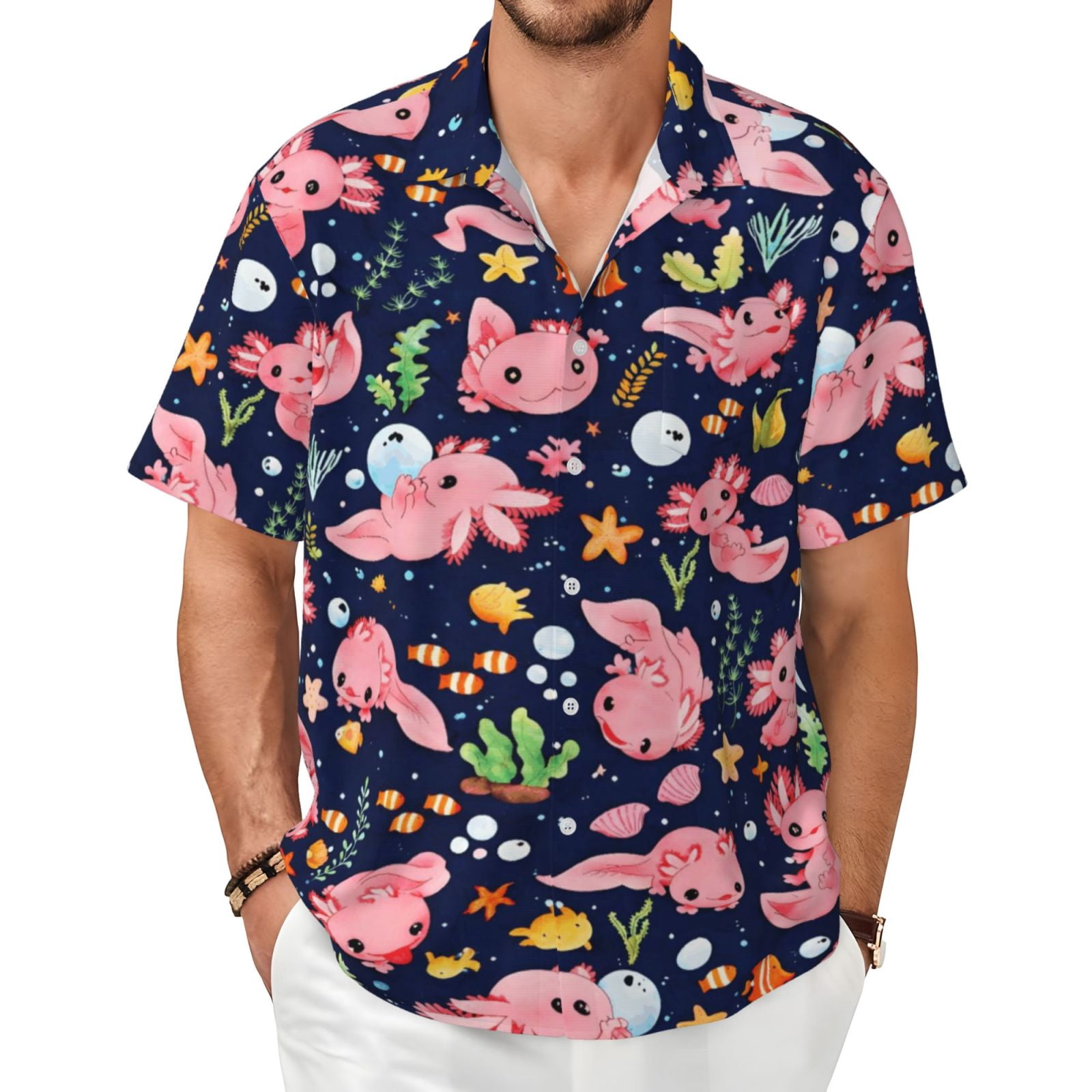 Axolotl Men'S Short-Sleeved Shirts with All-Over Prints for Indoor and ...