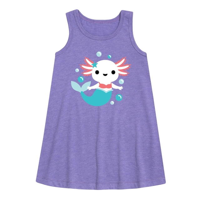 Axolotl Mermaid - Toddler & Youth Girls A-line Dress - Walmart.com