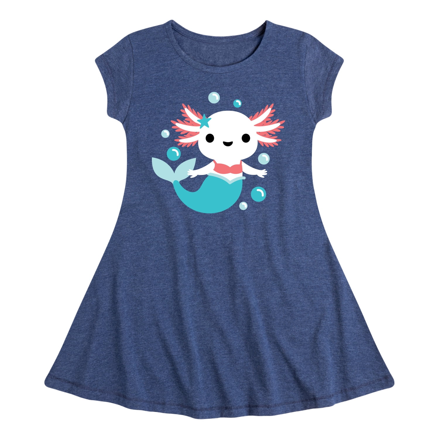 Axolotl Mermaid - Toddler & Youth Girls Fit & Flare Dress - Walmart.com