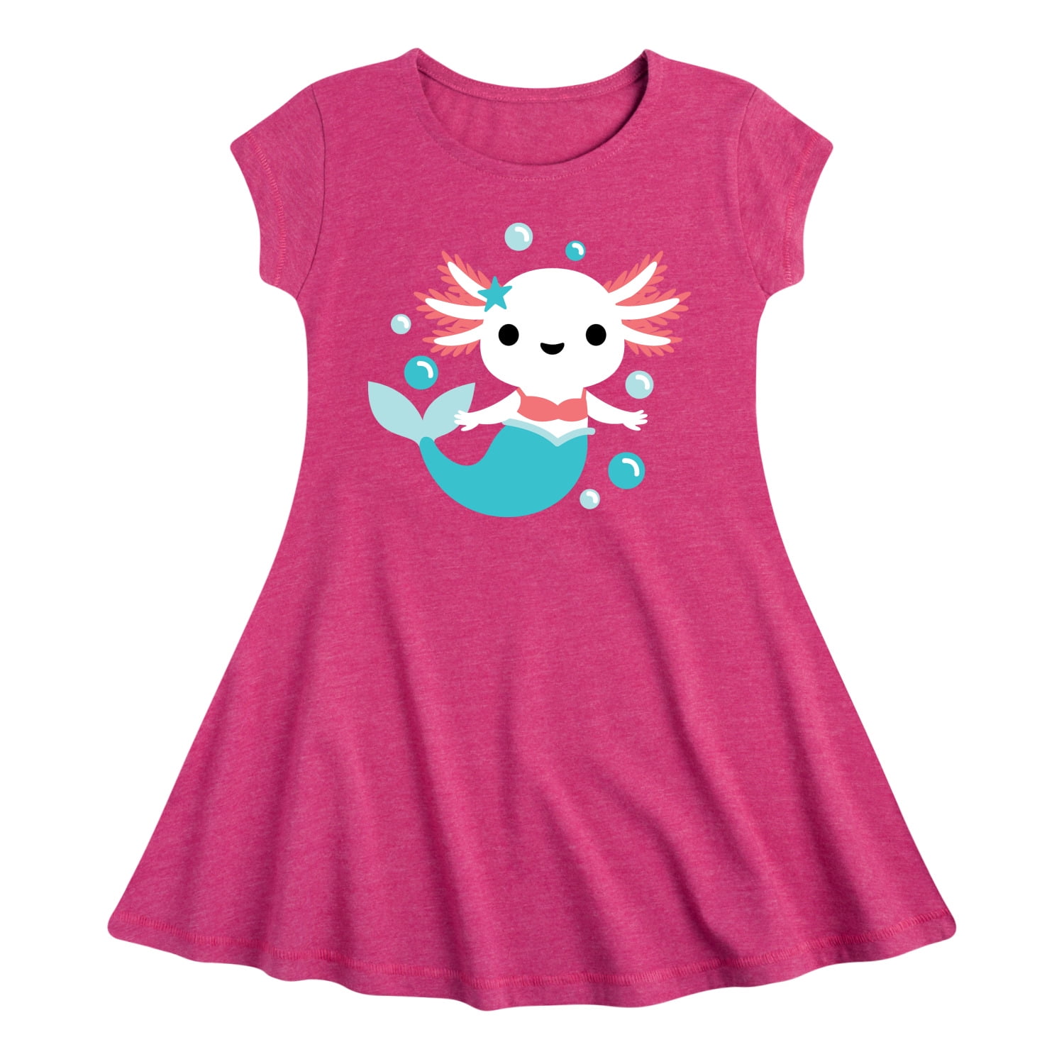 Axolotl Mermaid - Toddler & Youth Girls Fit & Flare Dress - Walmart.com