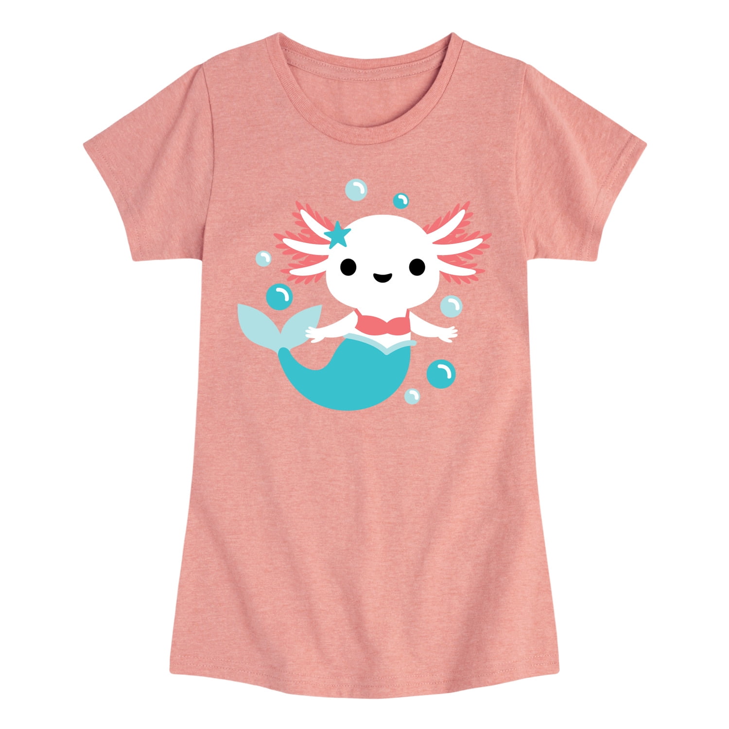 Axolotl Mermaid - Toddler & Youth Girls Short Sleeve Graphic T-Shirt ...