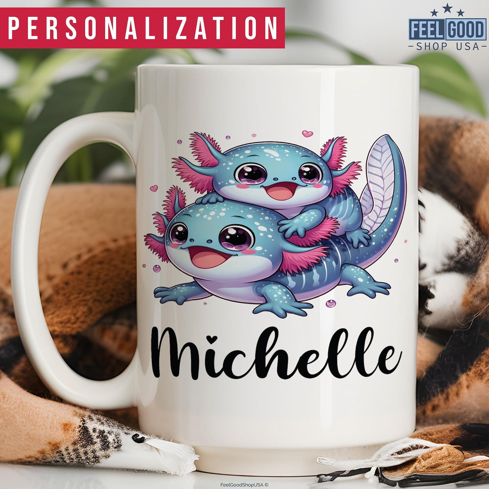 Axolotl Mug Personalized Axolotl Gift, Custom Axolotl Cup With Name ...
